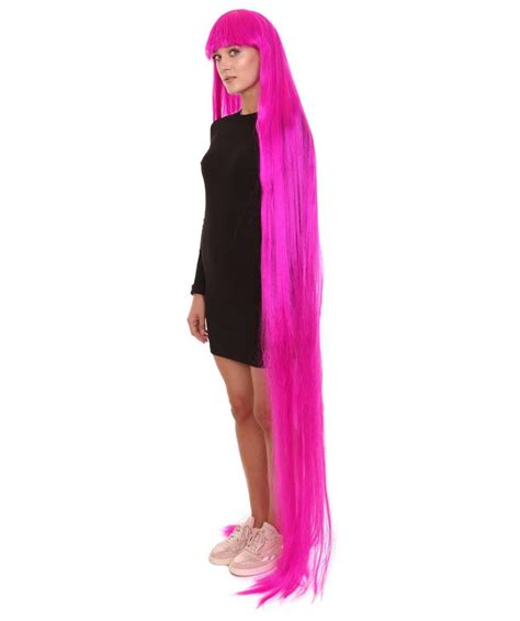 70 Extra Long Neon Pink Wig Neon Pink Cosplay Wigs Halloween Wigs