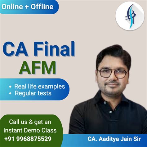 Ca Final Afm Regular Classes By Ca Aaditya Jain