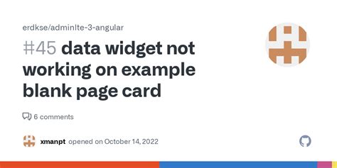 data widget not working on example blank page card · issue 45 · erdkse adminlte 3 angular · github