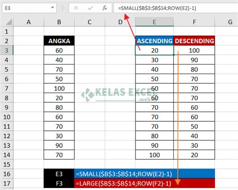 Rumus Mengurutkan Angka Di Excel Secara Otomatis