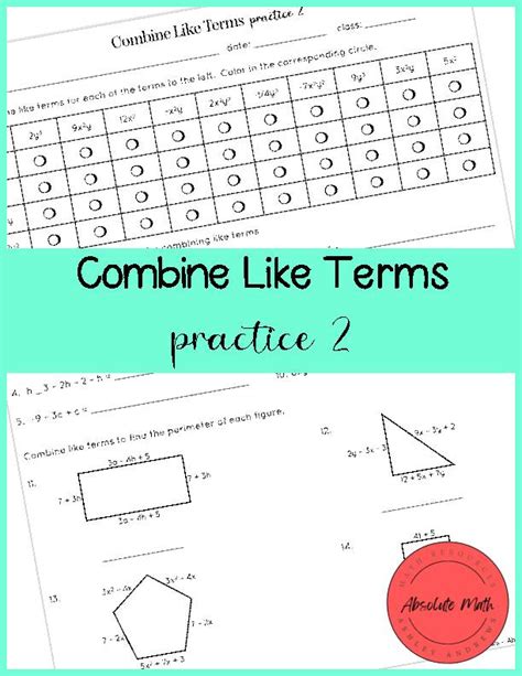 Combine Like Terms Practice 2 Classful