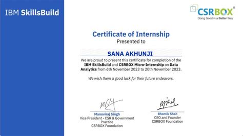 Sana Akhunji On Linkedin Dataanalytics Ibm Csrbox Microinternship