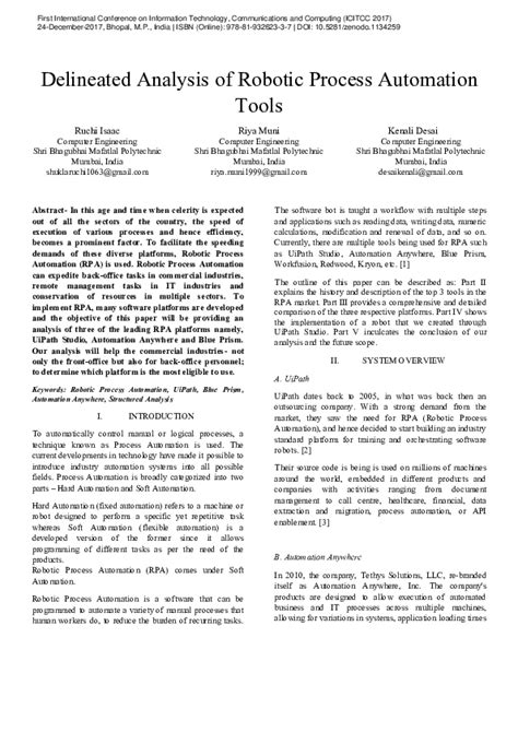 pdf delineated analysis of robotic process automation tools