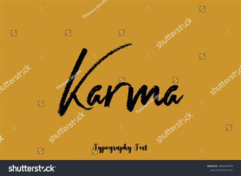 karma typescript pincel calligraphy textos sobre vector de stock