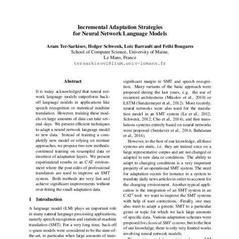 Incremental Adaptation Strategies For Neural Network Language Models Acl Anthology