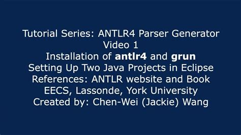 EECS4302 ANTLR4 Parser Generator Tutorial Part 1 YouTube