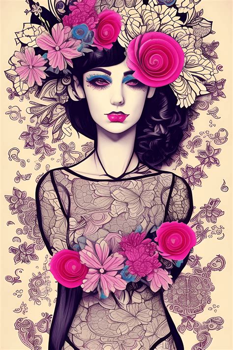 Retro Gen X Girl Tattoo · Creative Fabrica
