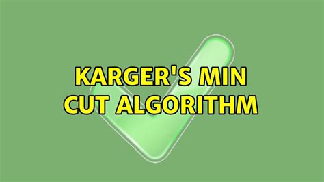 Kargers Min Cut Algorithm Youtube