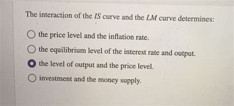 solved the interaction of the is curve and the lm curve
