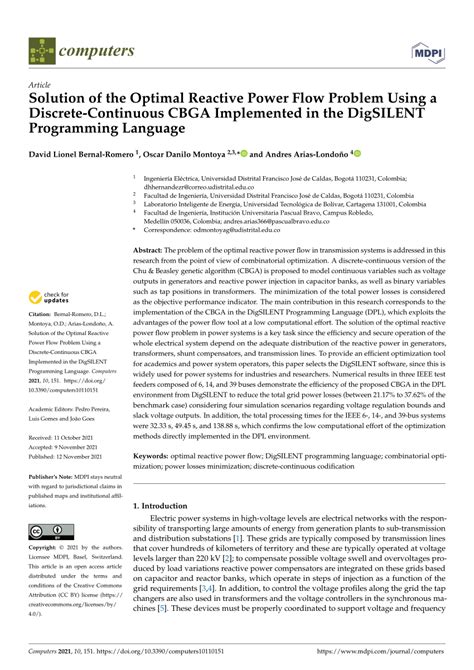 pdf solution of the optimal reactive power flow problem using a