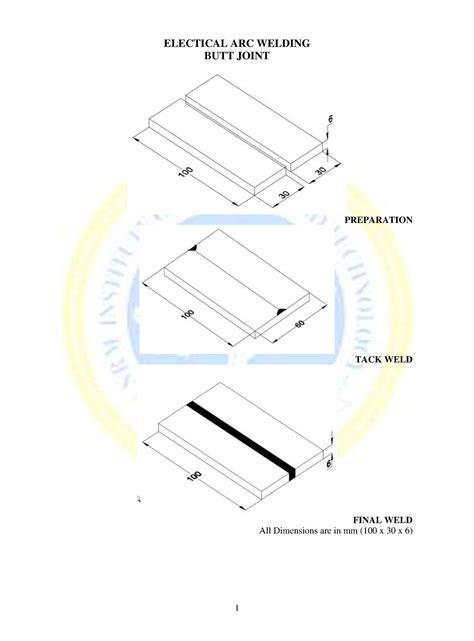 Ex No 1a Electrical Arc Welding Butt Joint Electical Arc Welding Butt Joint Preparation