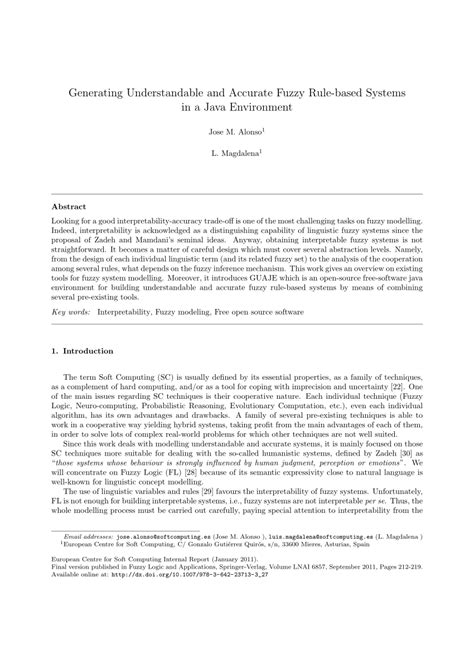 pdf generating understandable and accurate fuzzy rule based systems
