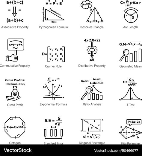 Modern Collection Of Math Education Linear Icons Vector Image