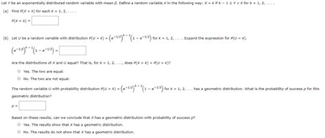 Solved Let Y Be An Exponentially Distributed Random Variable