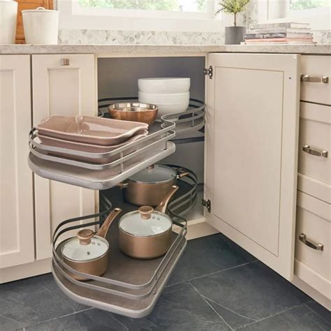 REV A SHELF 18 Two Tier Organizer For Blind Corner Right Orion Gray Left Hand Rev A Shelf 5372