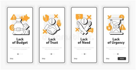 Types Of Objections Mobile Onboarding Screen Stock Vector Illustration Of Budget Trust 383754631