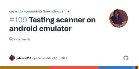 Testing Scanner On Android Emulator · Issue 109 · Capacitor Communitybarcode Scanner · Github