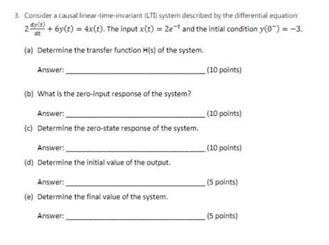 Solved 3 Consider A Causal Linear Time Invariant Lti