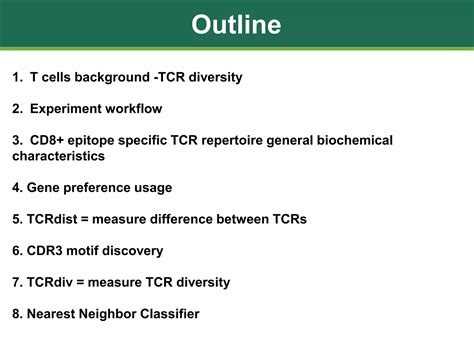 Predictive Features Of Tcr Repertoire Pptx