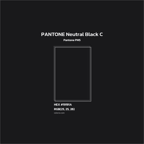Pantone Neutral Black C Complementary Or Opposite Color Name And Code 19191a