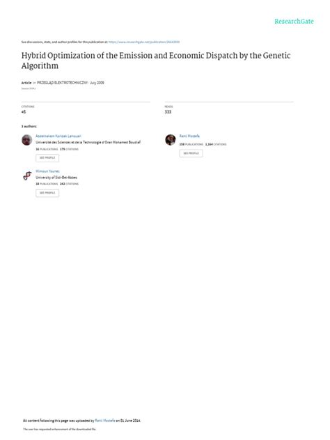 Hybrid Optimization Of The Emission And Economic Dispatch By The