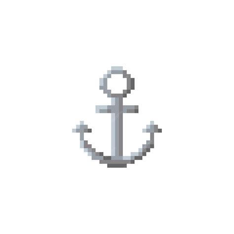 premium vector illustration vector graphic of anchor in pixel art syle