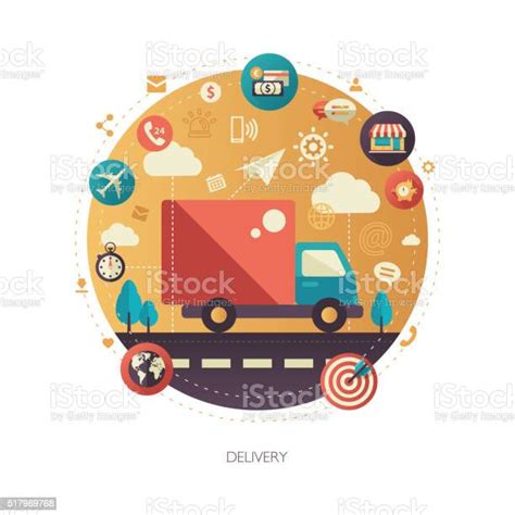 배달 서비스 현대적이다 평편 디자인식 비즈니스 인포그래픽 일러스트 화물 운송에 대한 스톡 벡터 아트 및 기타 이미지 화물 운송 리더십 배달 Istock