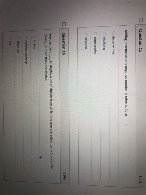 Solved D Question 11 1 Pts An Is A Numeric Variable Used