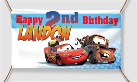 Lightning Mcqueen Birthday Banner Printed And Shipped Etsy
