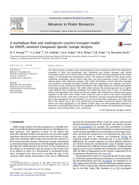 Pdf A Multiphase Flow And Multispecies Reactive Transport Model For