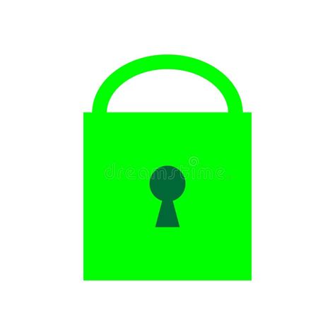 Padlock Lock Security Protection Green Locked Padlock Stock Vector Illustration Of Sign