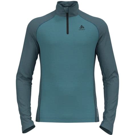 Odlo Natural Performance Pw 150 Bl Top Turtle Neck Ls Half Zip Saxony