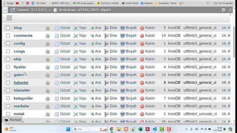 Mysql Veritabanı Sorguları Phpmyadmin De Tablo Oluşturma Sütun Veri Tipleri Youtube