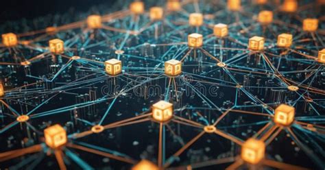 This Image Features A Complex Network Of Interconnected Nodes And Lines Stock Illustration