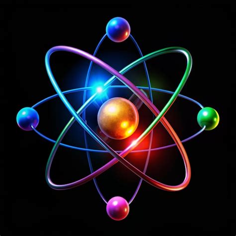 Colorful Atom Illustration Exploring Quantum Physics Premium Ai Generated Image