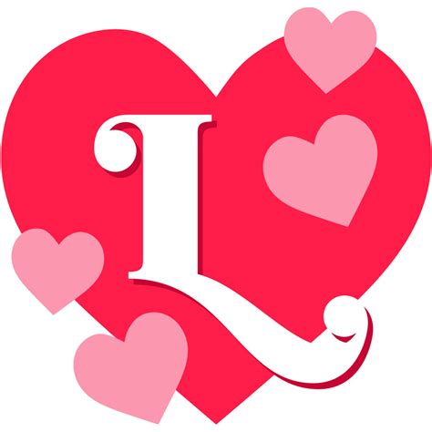L With Heart Around