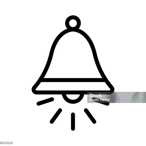 벨 아이콘입니다 블랙 윤곽선 선형 실루엣 정면보기 편집 가능한 획 벡터 간단한 평면 그래픽 일러스트레이션 흰색 배경에 격리된 개체입니다 격리 그래픽 사용자 인터페이스에 대한