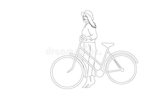 Single Continuous Line Drawing Of Young Agile Woman Cyclist Raise Her Single Continuous Line Drawing Of Young Agile Woman Cyclist Raise Her