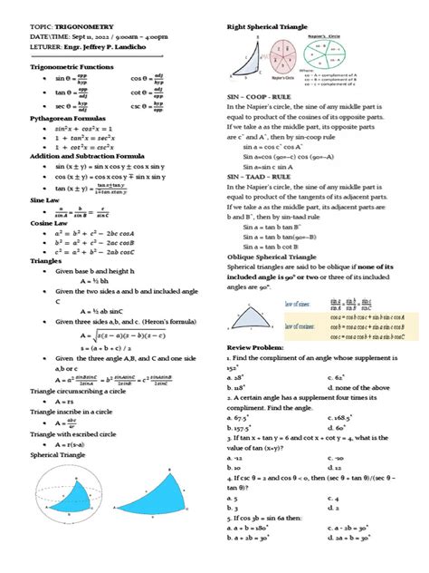 Problem Pdf Trigonometric Functions Triangle