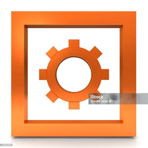 기어 사인 코그 휠 기호 사업 개발 프로세스 아이콘 오렌지 3d 렌더링 절연 3차원 형태에 대한 스톡 사진 및 기타 이미지