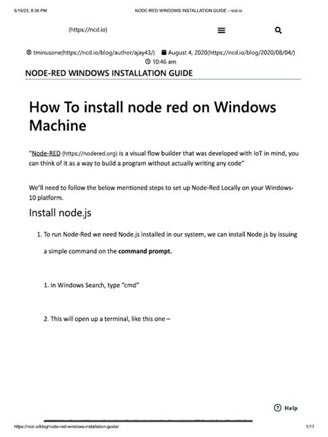 node red windows installation guide pdf
