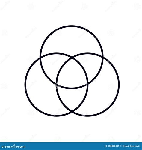 Three Intersecting Circles Also Known As Venn Diagram Colour And Black
