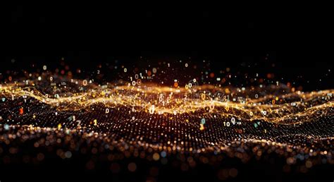 Complex Algorithms Visualization With Binary Code And Golden Light
