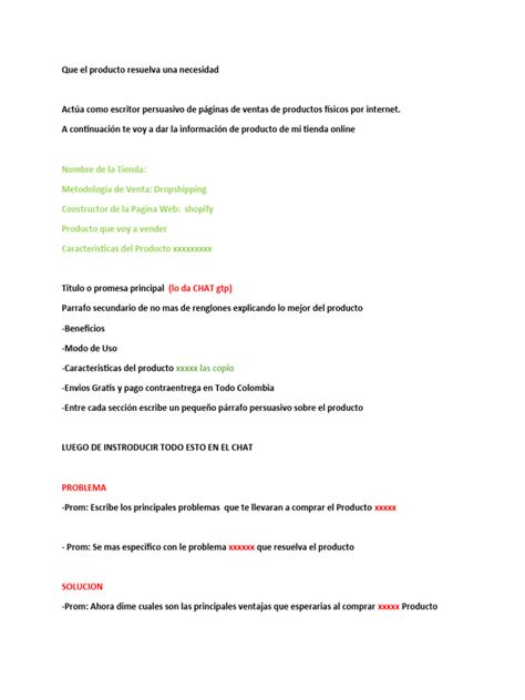 Promt Chatgpt Crea Una Tabla Con Los 3 Principales Avatares De Pdf Marketing Facebook