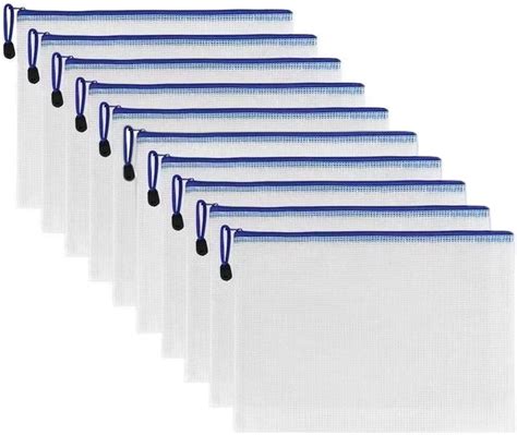 Amazon 10個入 ジッパー式ファイル袋 ファイルケース メッシュドキュメントバッグ 新聞 雑誌 現金 ジッパー ファイルバッグ 收納袋 クリアホルダー 撥水 網目 ファスナ付 マルチ