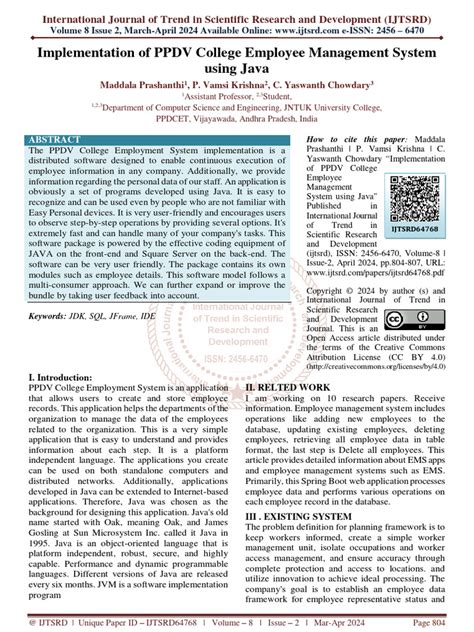 Implementation Of Ppdv College Employee Management System Using Java Pdf Java Programming