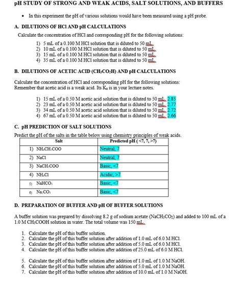 Solved D PREPARATION OF BUFFER AND PH OF BUFFER SOLUTIONS A Chegg
