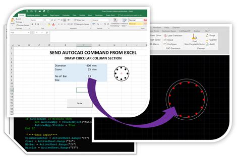 How To Draw Circular Column Section In Autocad Using Excel Vba Civil And Construction Design Tools