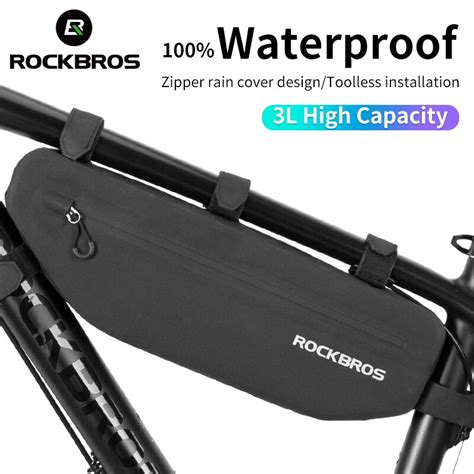 Rockbros 탑 튜브 자전거 가방 전면 프레임 100 방수 Mtb 도로 삼각형 가방 사이클링 먼지 방지 자전거