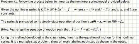 Solved Problem 1 Follow The Process Below To Linearize The Chegg Com